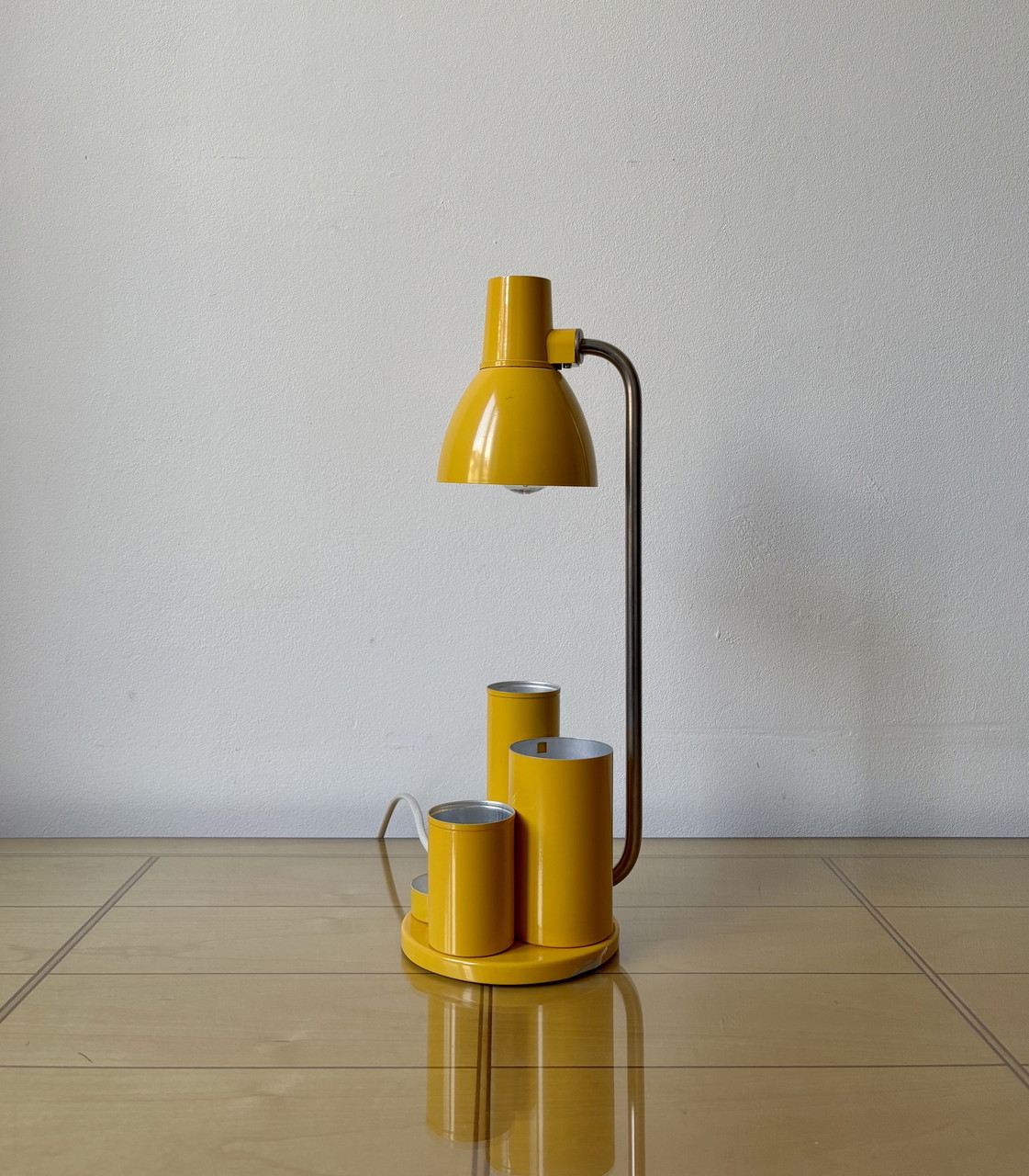 Vintage Desk Lamp, Pen Holder, 70S, Space Age, Metal Lamp, Yellow Lamp ...
