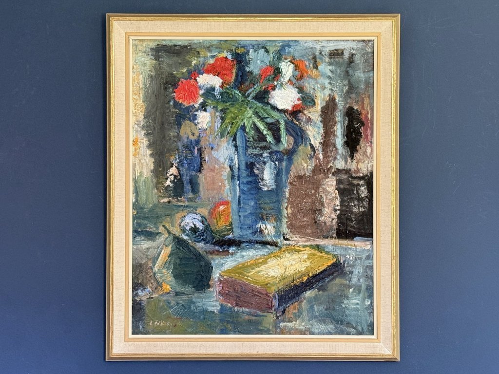 Expressionist still life 'Floral Feast' oil on canvas (1955) by Leif ...
