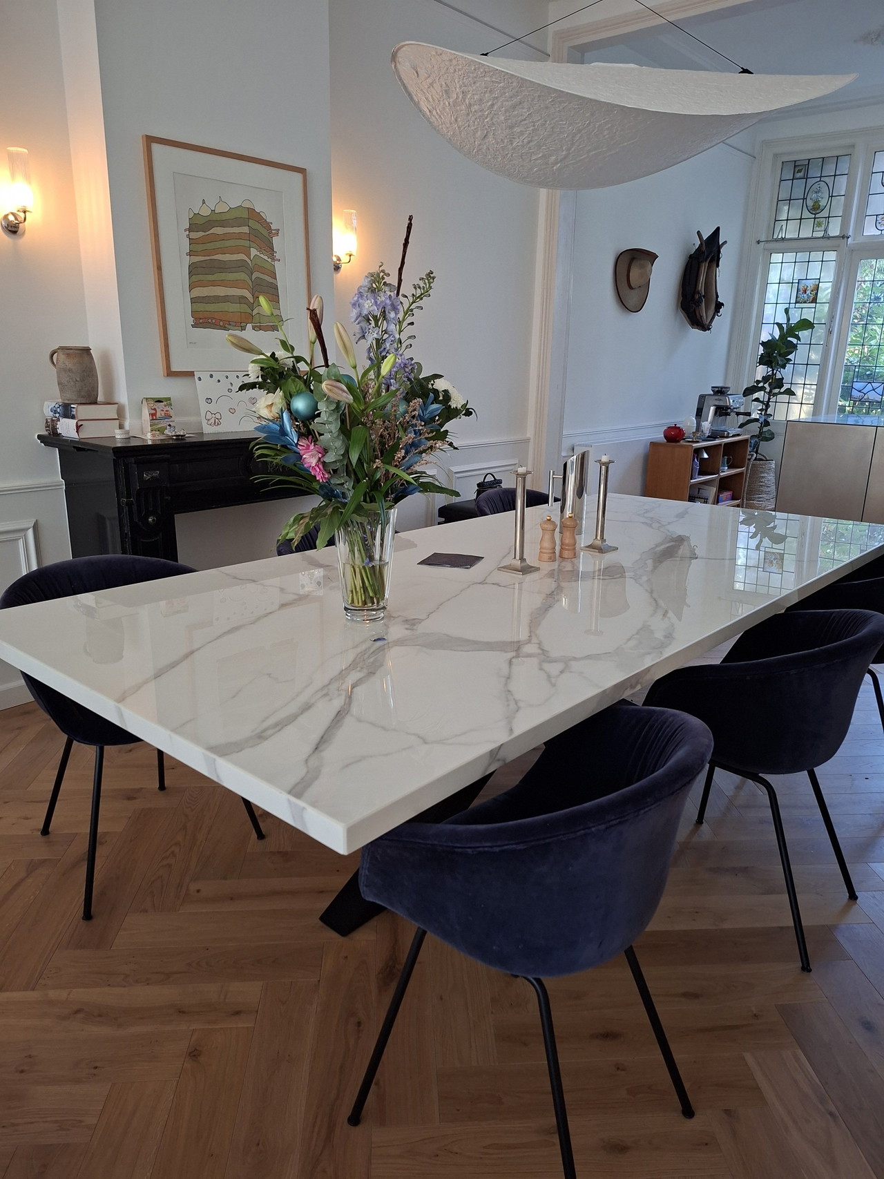 Ceramic Dining Table Marble-Look 280cm x 130cm x 79cm as good as new ...