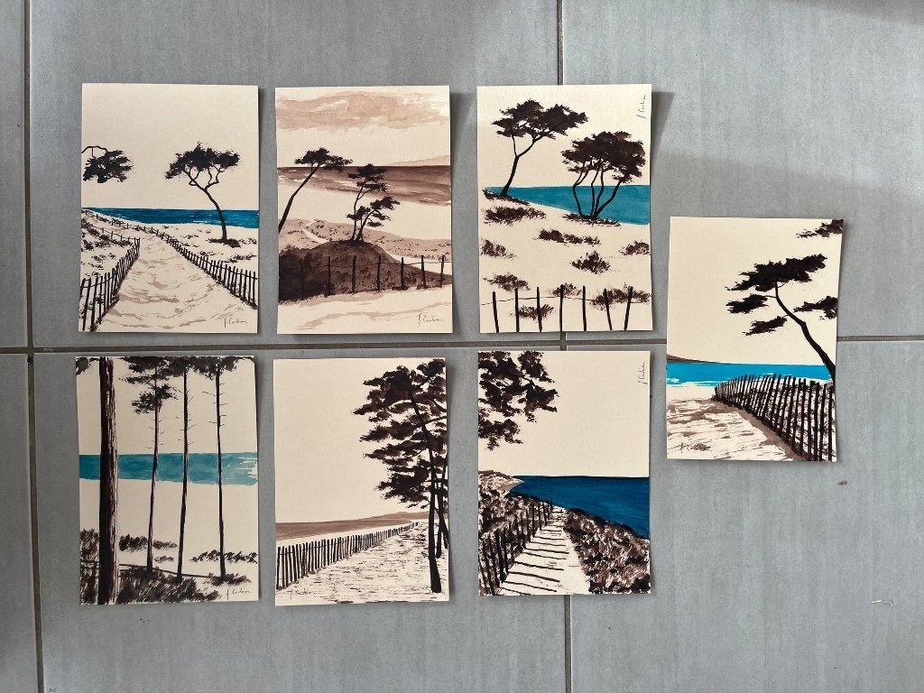 Set van 7 schetsen, 21x15 cm | €175 | Whoppah