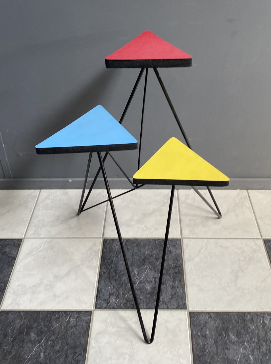 Multi Level Flower Table Colorful Table Tops 1958 Czech-Republic | €185 ...