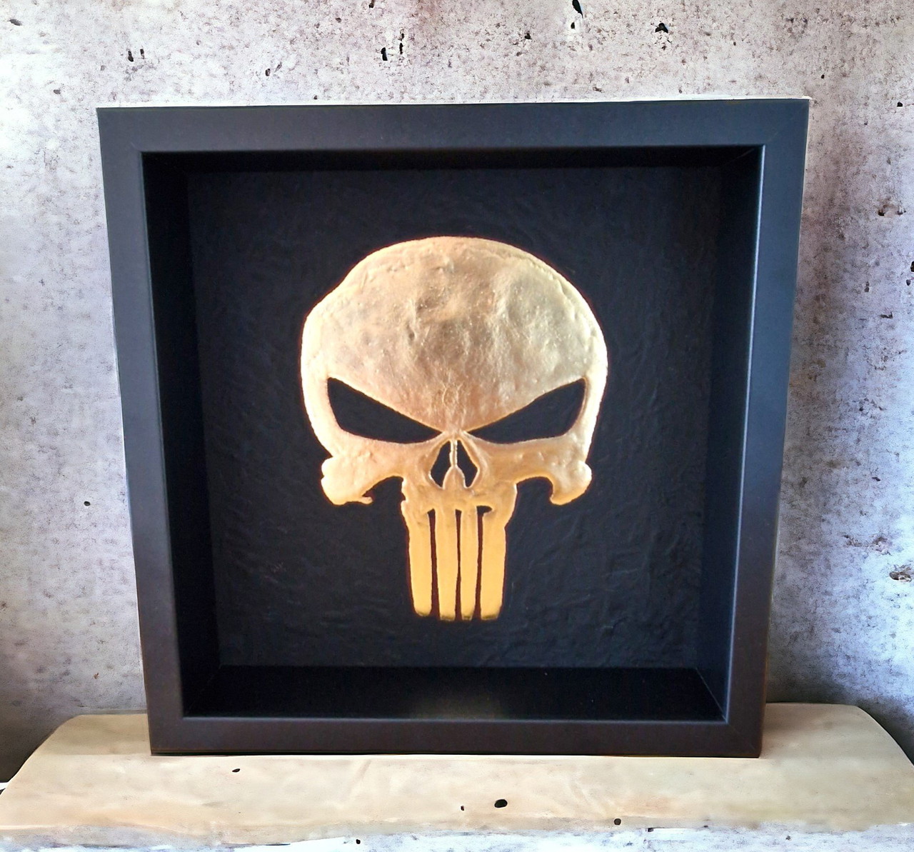 Punisher Skull Gilded 23Ct Gold Framed | €230 | Whoppah