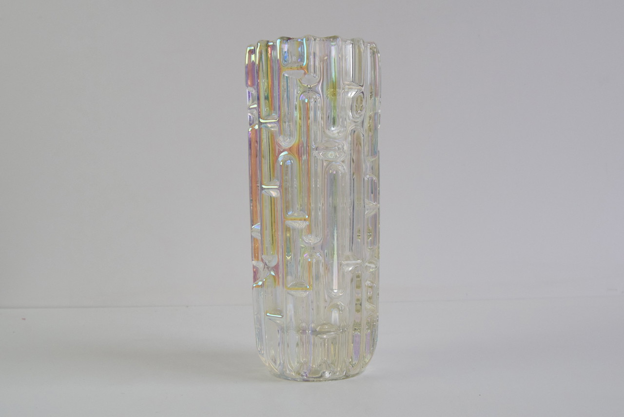 Original Frantisek Vizner Glass 'Maze' Vase for Sklo Union Rosice 1960s ...
