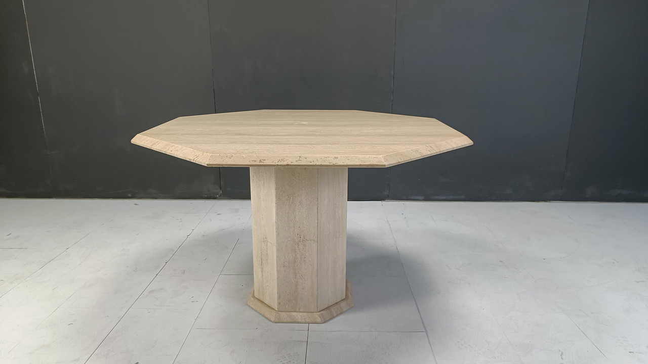 Octagonal Italian Travertine Dining Table 1970s | €1,150 | Whoppah