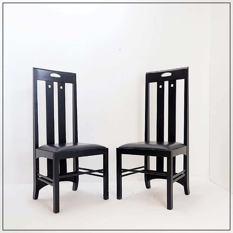 Pair of "Ingram" high-back chairs by Charles Rennie Mackintosh for ...
