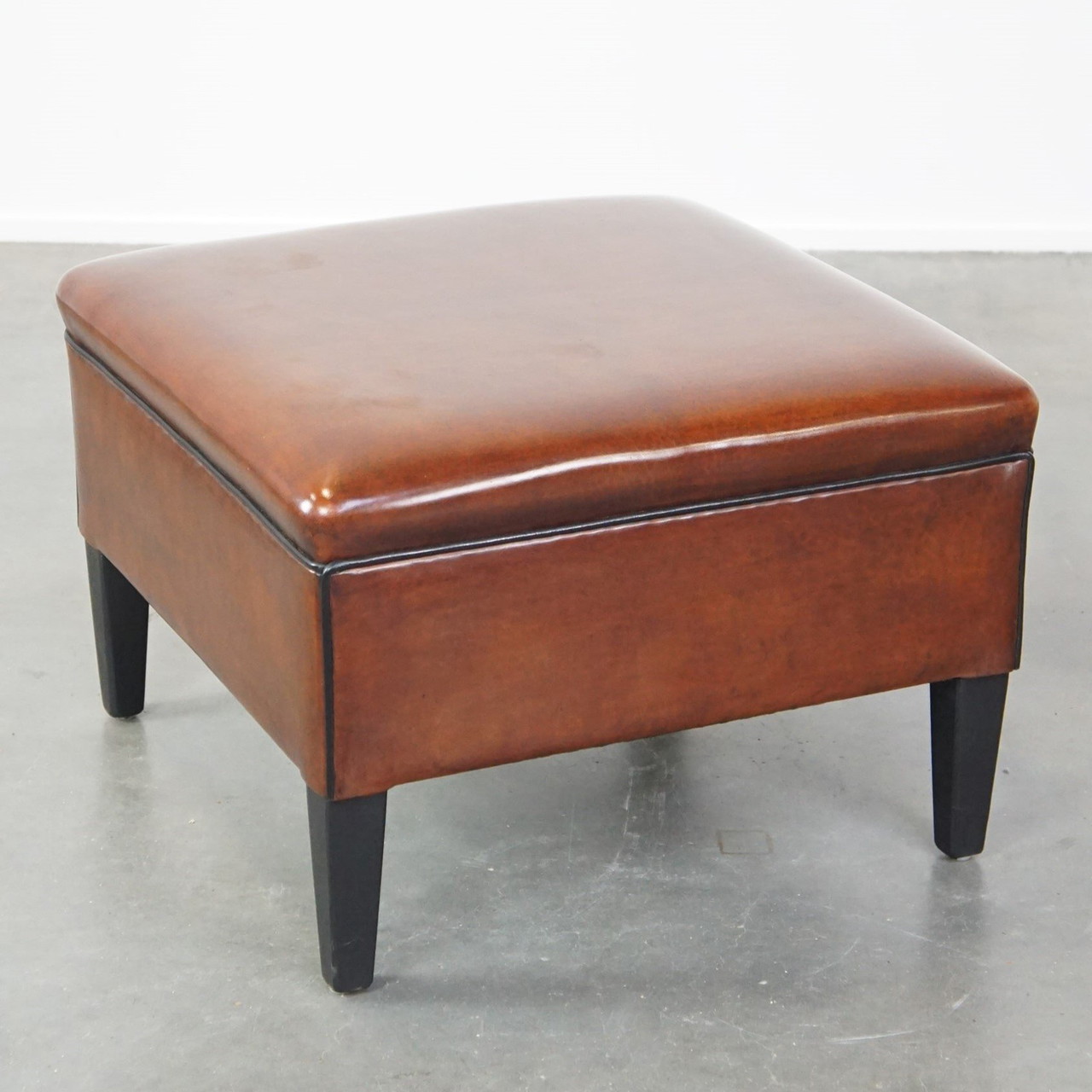 Large Sheepskin Leather Hocker | €715 | Whoppah