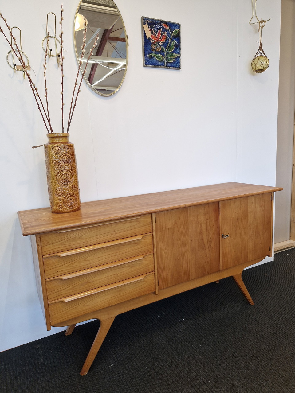 Vintage Sideboard With Drawers And Slanted Legs 60S | €1,095 | Whoppah