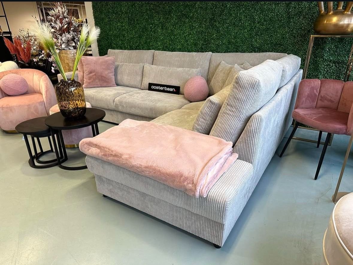 Magnifique canapé d'angle Rib Fabric Light Beige Corner Right | €1,800 ...
