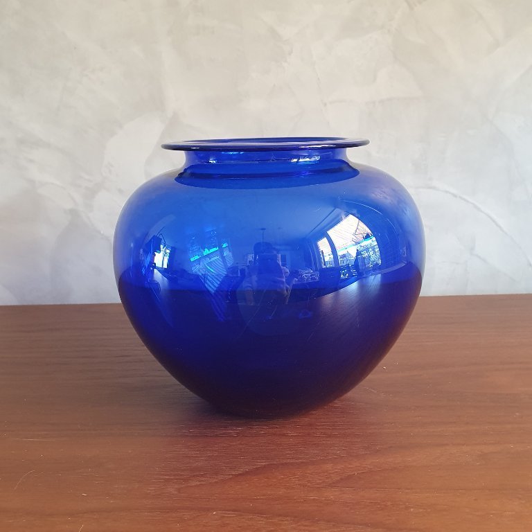 Glazen Leerdam Vaas "De Bazel" Kobaltblauw Uit 1915 | €49 | Whoppah