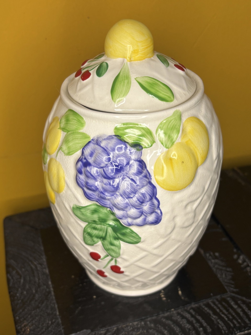 Vintage Wade England suikerpot / pot met deksel - decoración de frutas ...