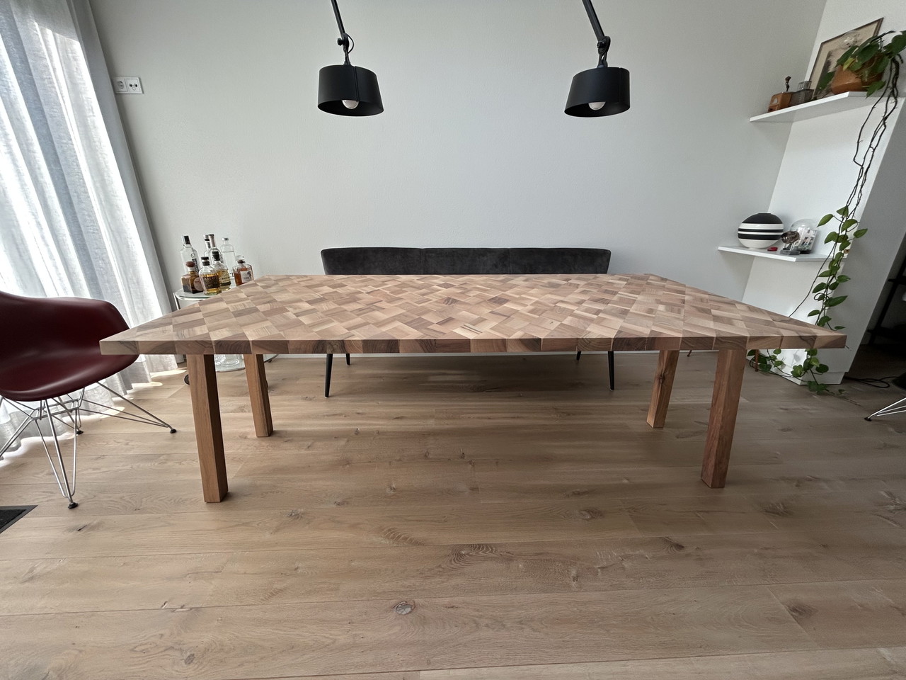 Pilat&Pilat eettafel Wybe 200x100x76 cm walnoot olie diamant patroon ...