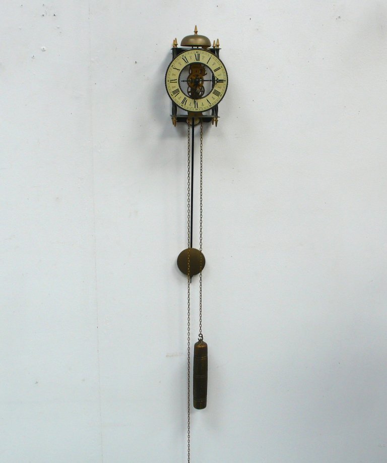 Hermle skeleton pendulum wall clock manual chain winding, Black Forest ...