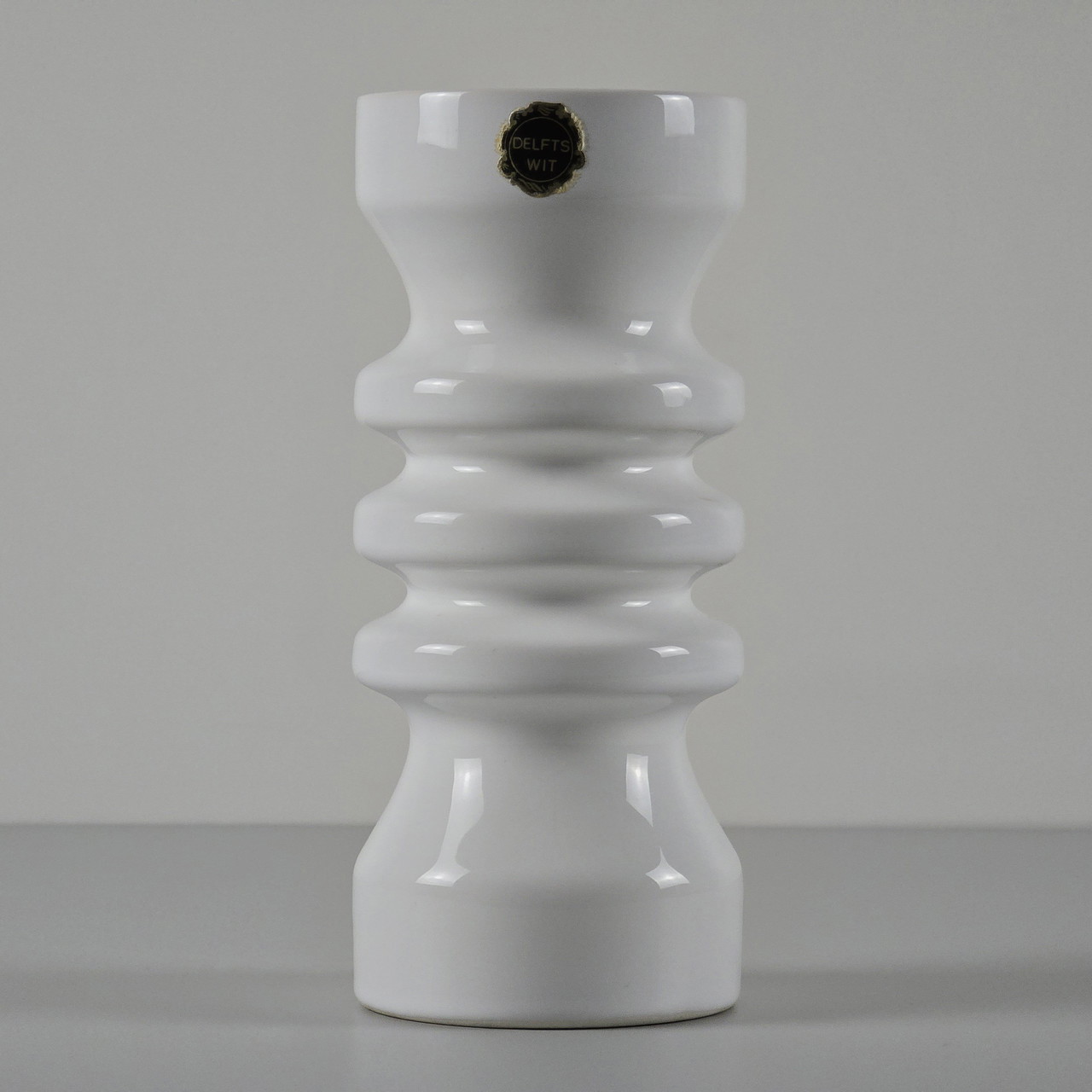 Vintage 1970S Delfts Wit Handmade White Ceramic Ribbed Vase | €45 | Whoppah