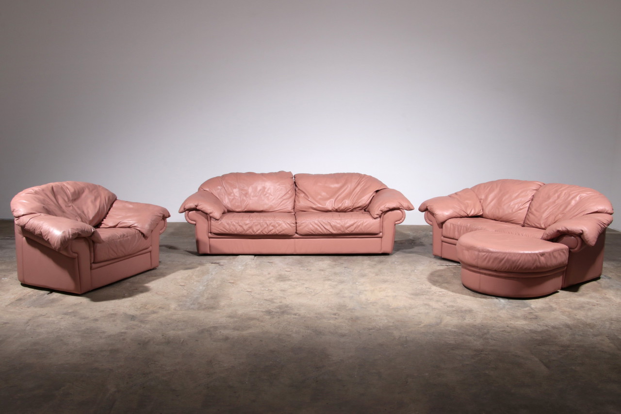 Italiaanse loungeset - 4-delig roze leer (1970S) | €1,950 | Whoppah