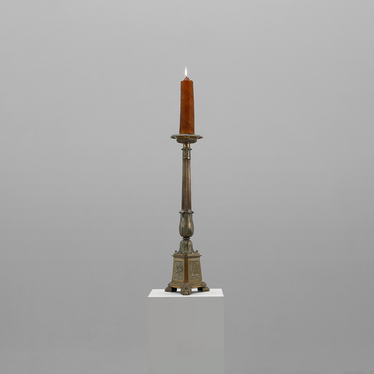 Large Antique decorated copper church candlestick, France ca. 1900s | € ...