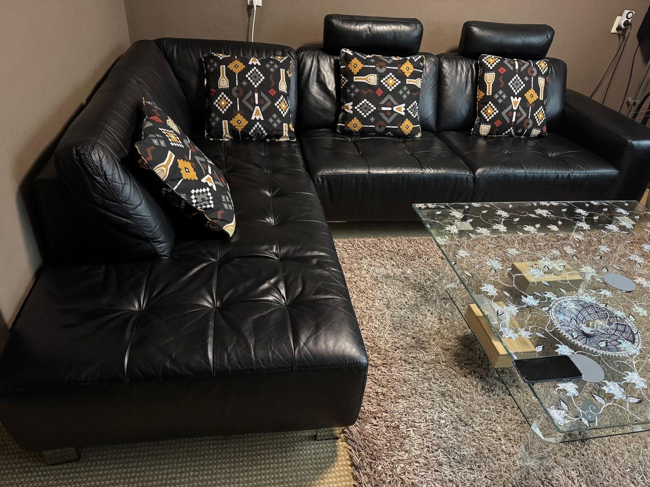 Montel Leren Bankstel, Zwart Leer, L Model, | €600 | Whoppah