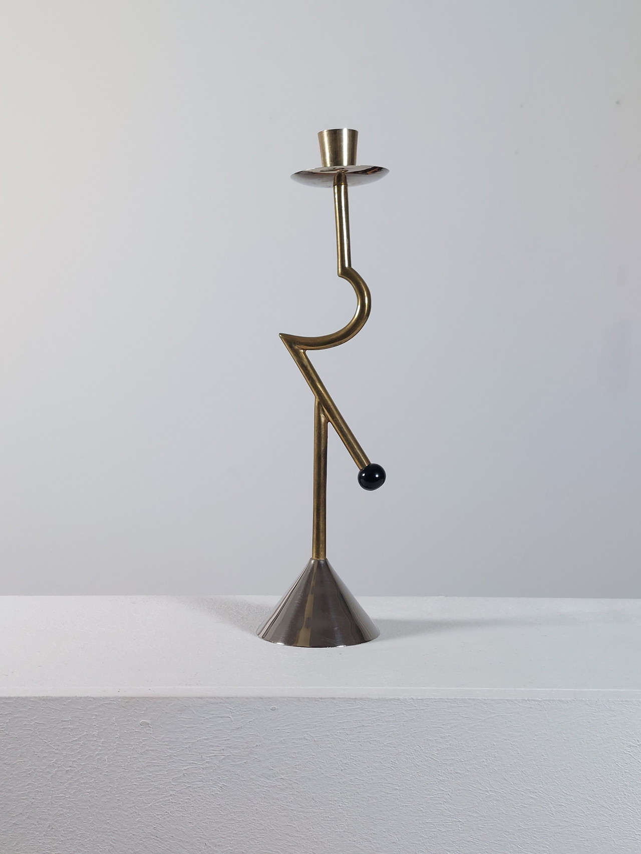 Postmoderne Messing Chrom Kerzenständer 80er Jahre | €99 | Whoppah