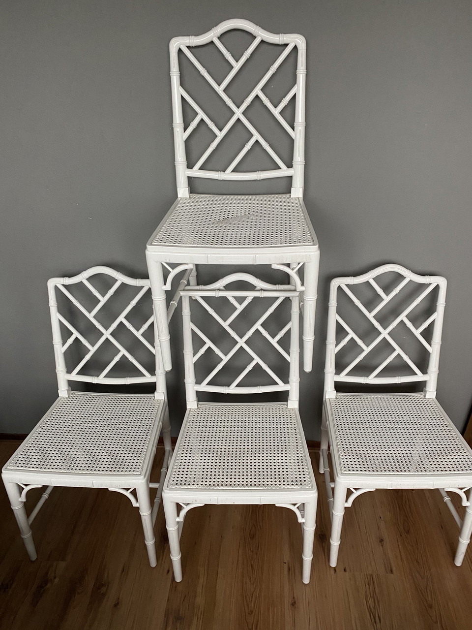 4x Vintage Faux Bamboo Webbing Adler Stoelen Midcentury | €425 | Whoppah