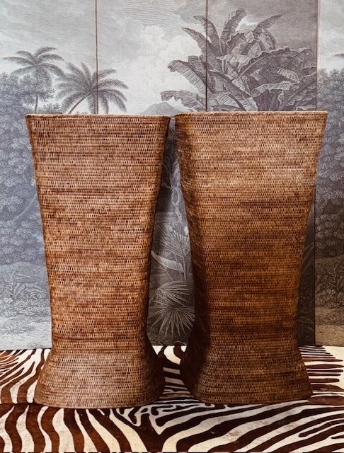 Set of 2 Burma / Myanmar rattan cane rattan pillars | €440 | Whoppah