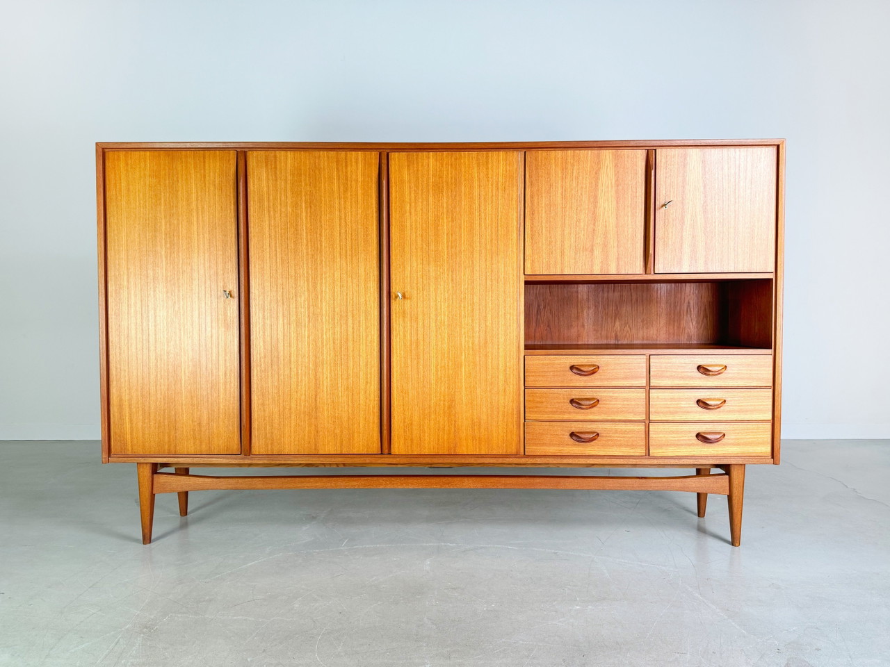 Vintage teak highboard living room cabinet Althoff Mid - Century | € ...