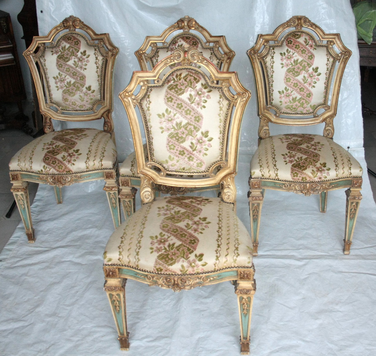 Set of 4 Napoleon III chairs, second half of the 19th century, France ...