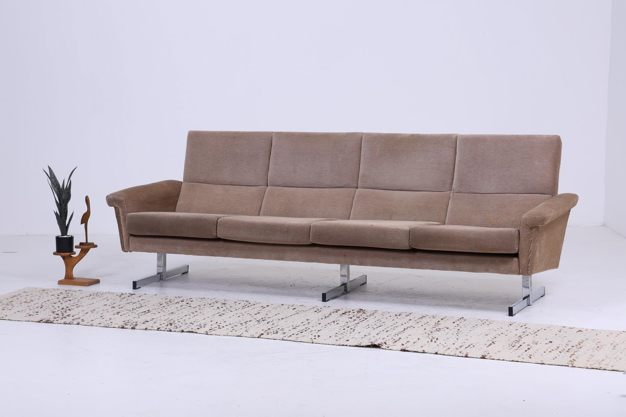 Vintage fabric sofa 60s | Mid - Century Couch Lounge Retro 4 seater | € ...