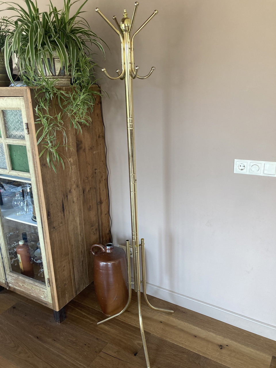 Vintage Standing Coat Rack Gold Hollywood Regency | €119 | Whoppah