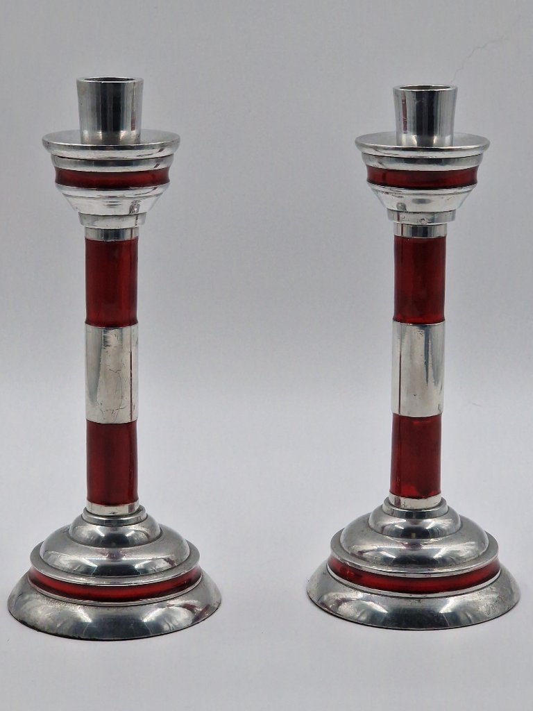 Set of 2 vintage candlesticks, lighthouses aluminum | €95 | Whoppah
