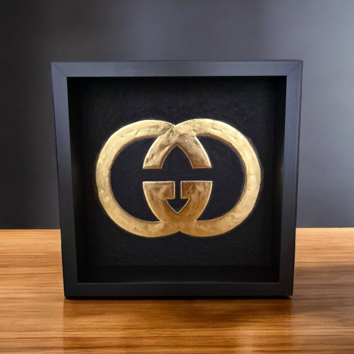 Gucci Logo Gold Plated 23Ct Gold In Frame - Limited Edition | €219 ...