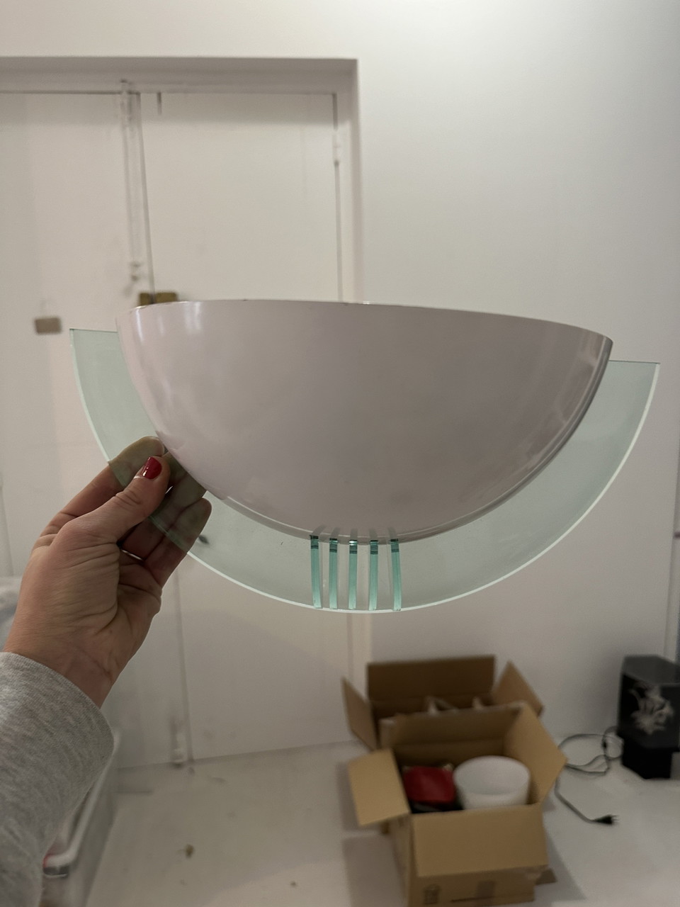 Half Moon Metal And Plexiglas Wall Lights, 80s | €100 | Whoppah