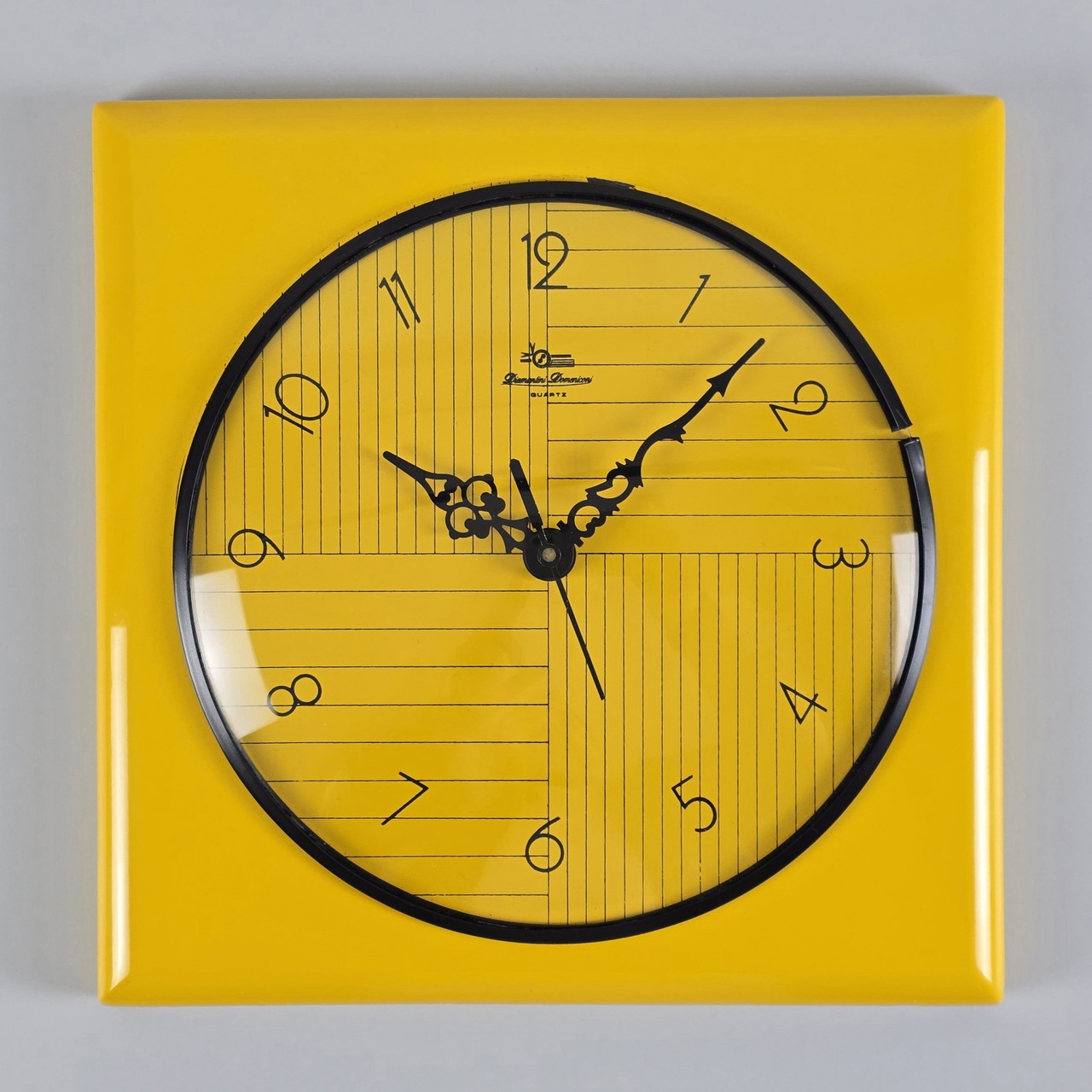 Vintage 1970S Diamanti & Domeniconi Yellow Lacquered Wall Clock. | €120 ...