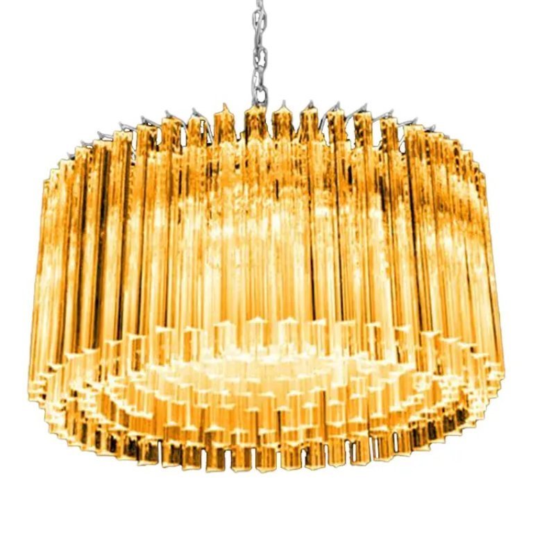 Mid-Century Modern Italian Amber Triedro "Concava" Kronleuchter | € ...