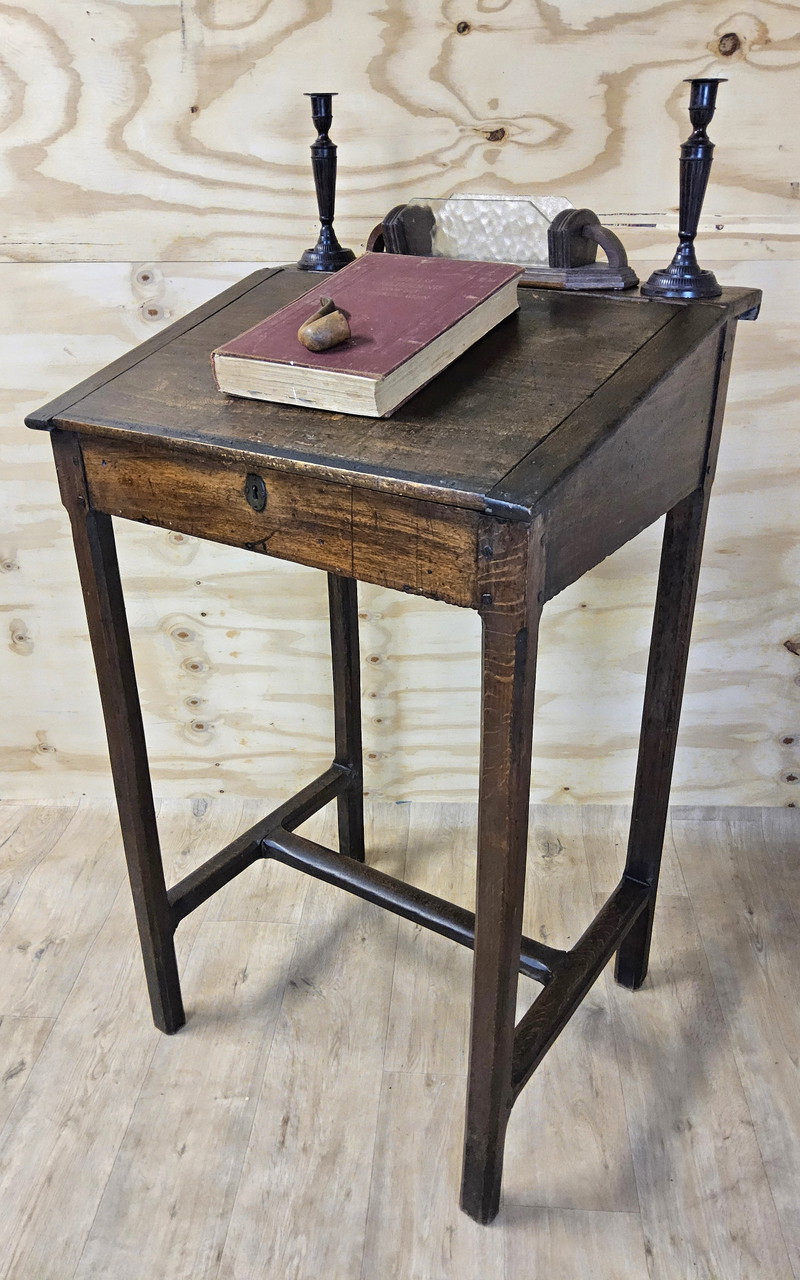 Antique standing tall oak wooden lectern / writing desk (19th century ...