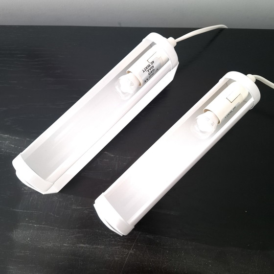 2 lampade da parete vintage bianche G&G Memphis Milano design anni '80 ...