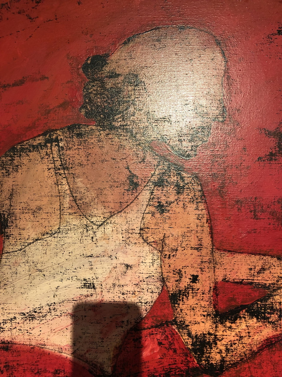 Beautiful Painting of a Crouching Woman | €1,500 | Whoppah