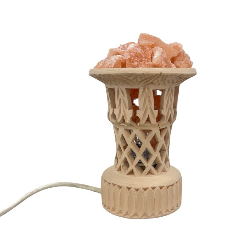 Carved Salt Lamp Made of Natural Rock Salt, Ceramic, Vintage, Handmade ...