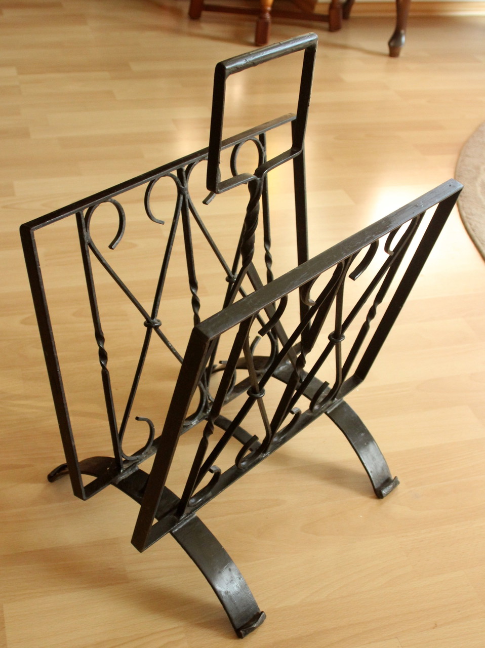 Handmade wrought iron newspaper rack - Black - Vintage | €115 | Whoppah
