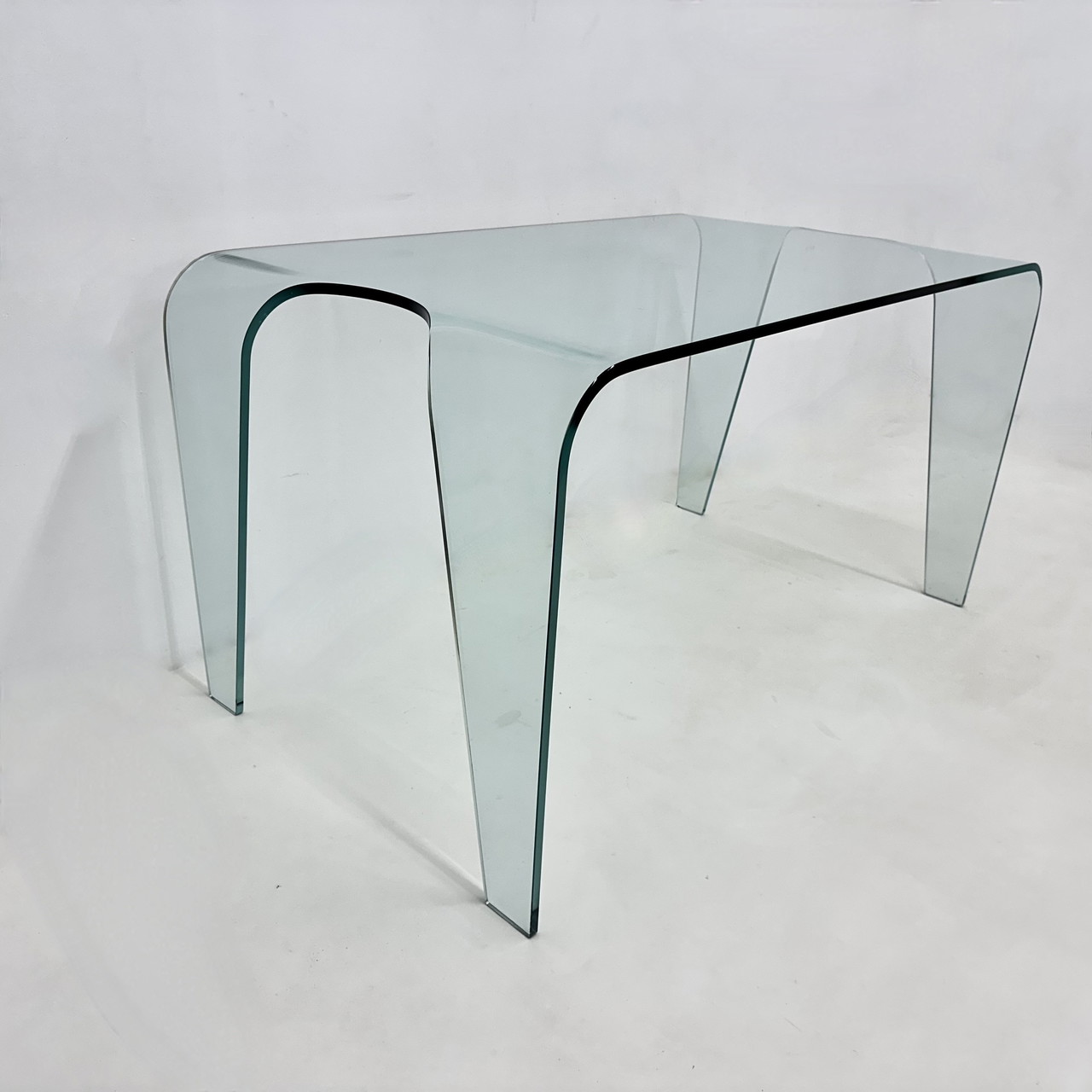 Vintage Curved Glass Dining Table Minimalist Design , 1980S | €750 ...