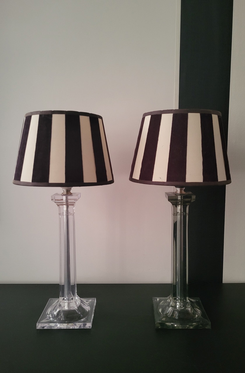 2 Perspex Table Lamps With Striped Shade | €75 | Whoppah