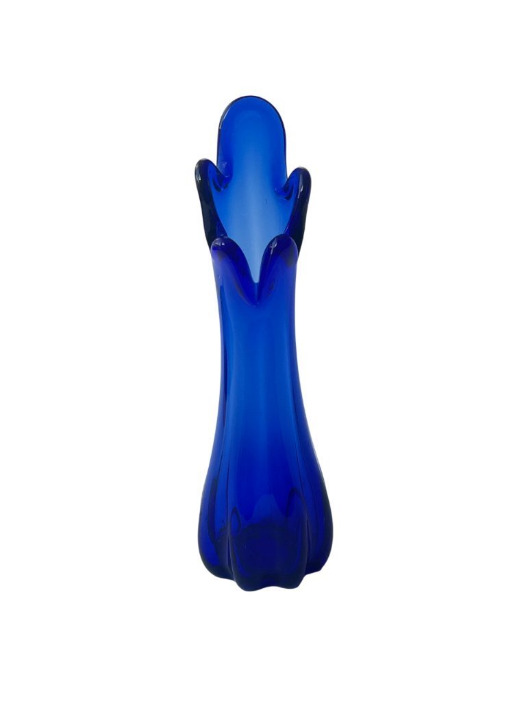 Taiwanees design - Mid-Century Modern blauwe vaas van gehaakt glas | € ...