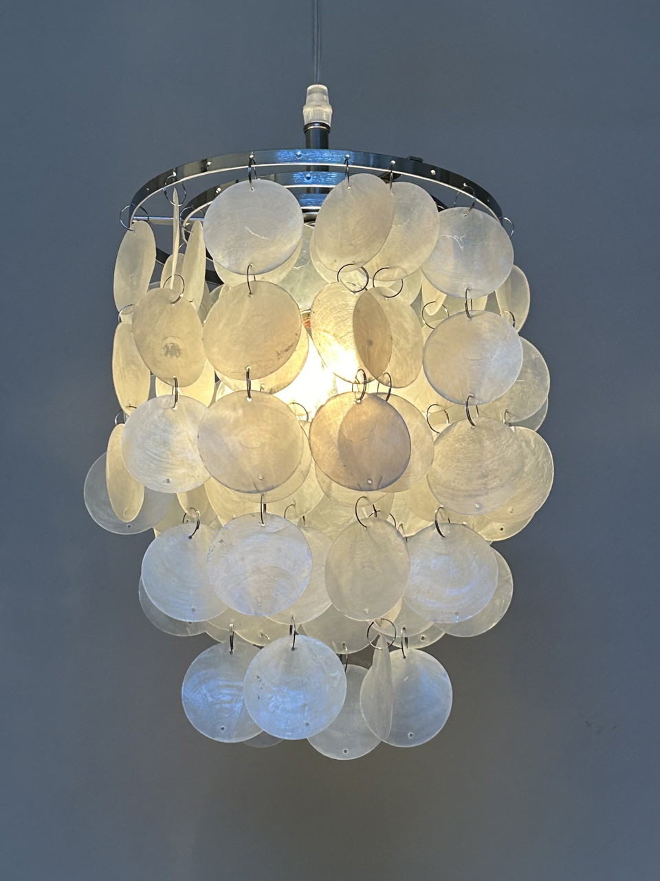 Capiz Shells Pendant Lamp Pearl Chrome Frame | €95 | Whoppah