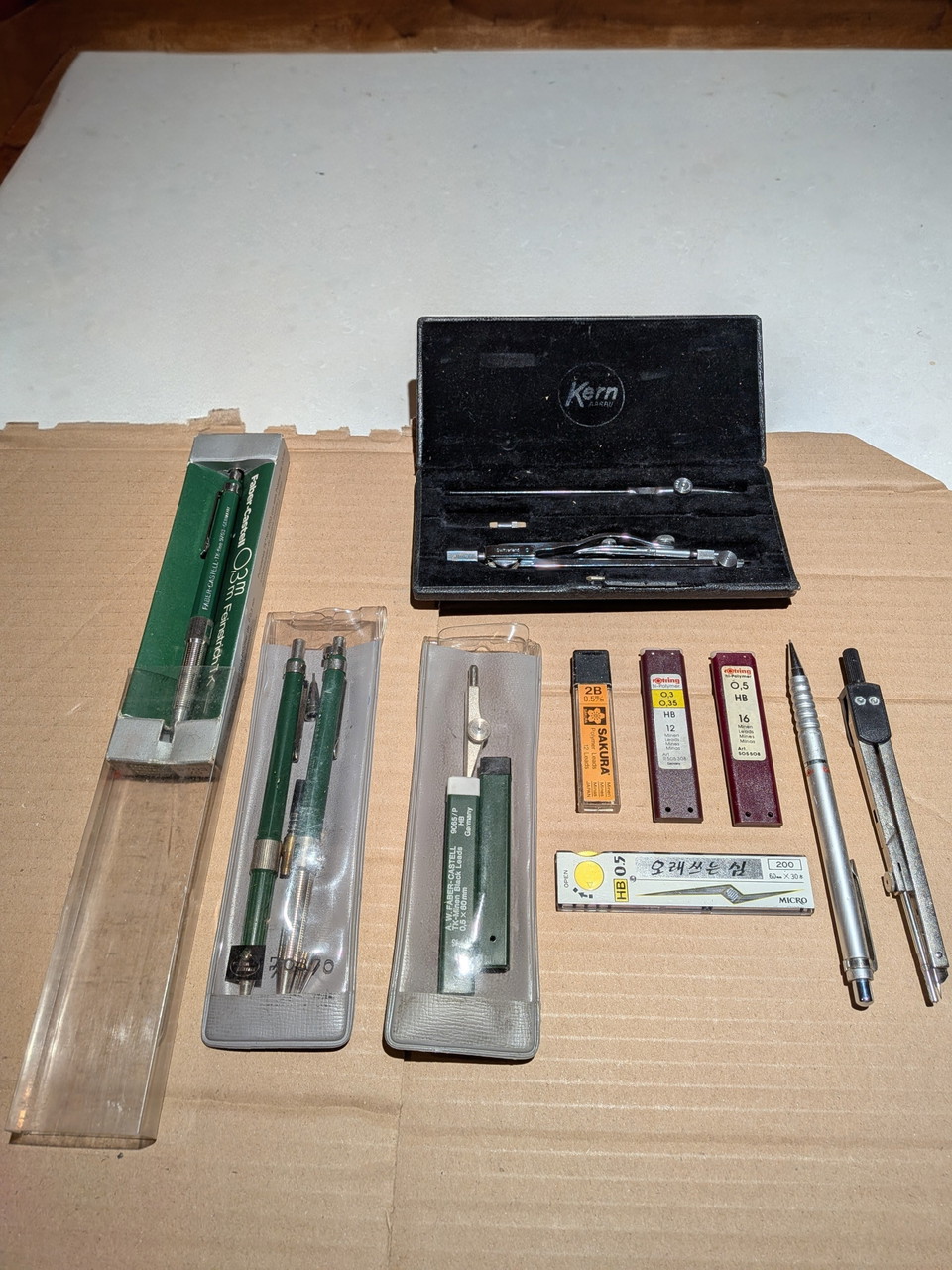 Vintage architect desk set – Faber-Castell, Kern Aarau & Rotring – mid ...