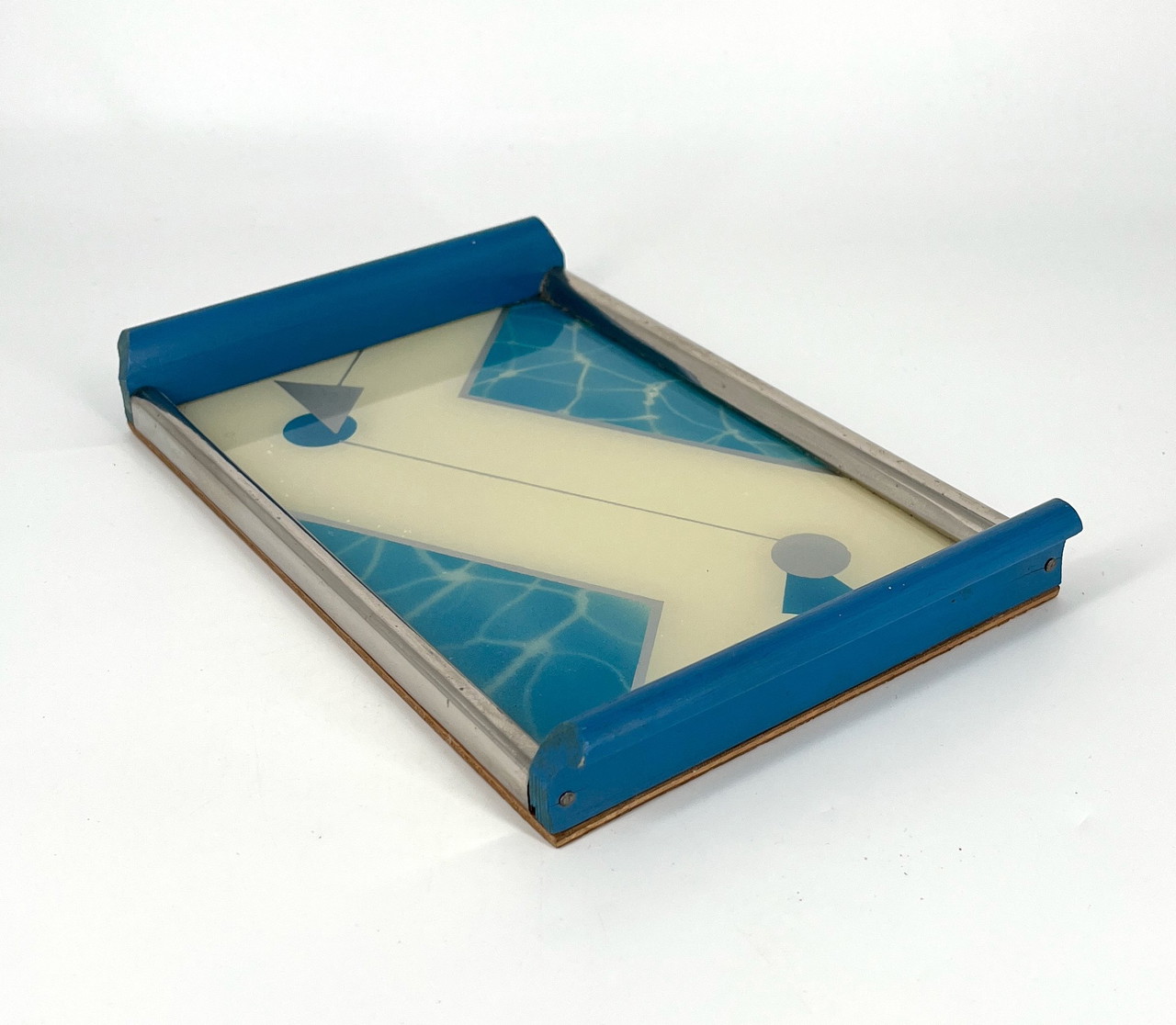 Tray 1950 1960 Glass Wood Metal Midcentury Ddr Ostalgie | €39 | Whoppah