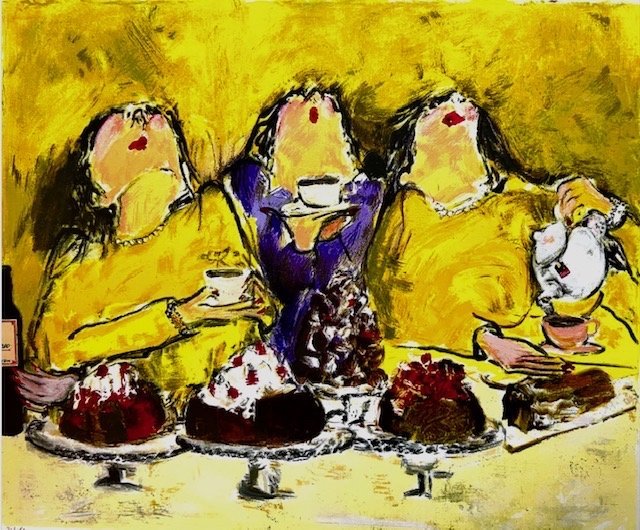 Sérigraphie joyeuse et amusante 'Les gâteaux' Gerdine Duysens | €195 ...