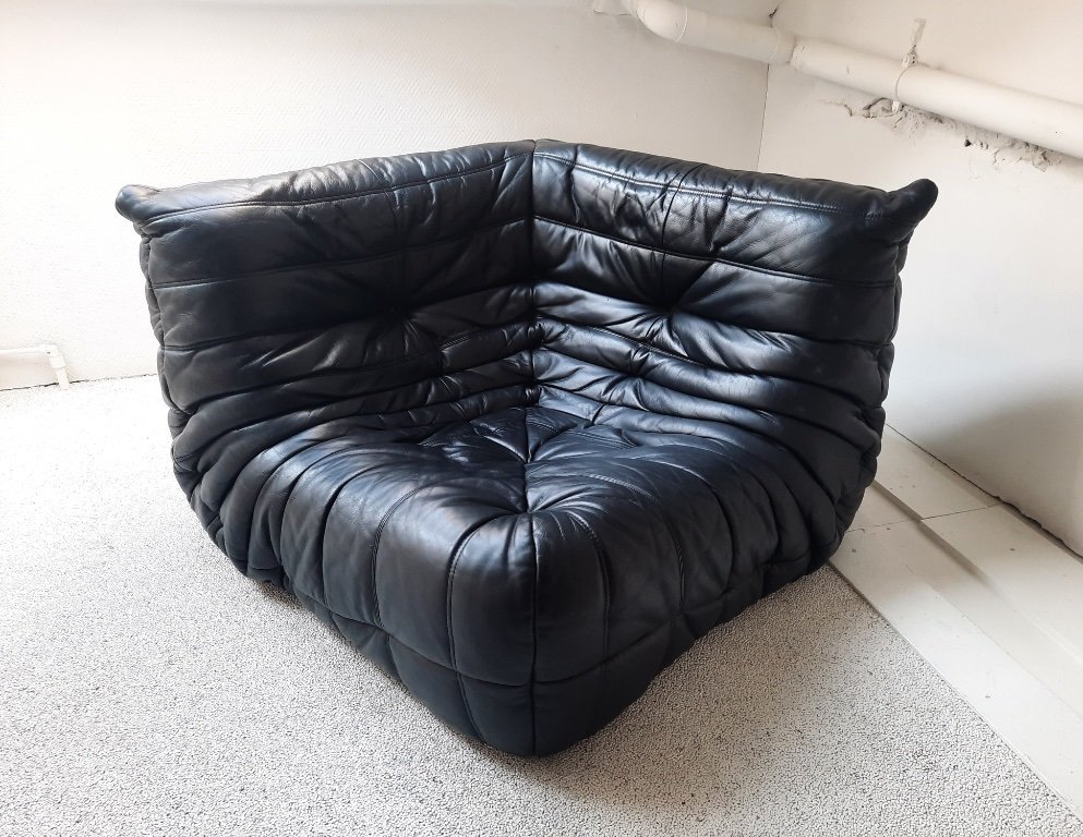 Ligne Roset - Michel Ducaroy - Togo fauteuil in zwart natuurlijk leer ...