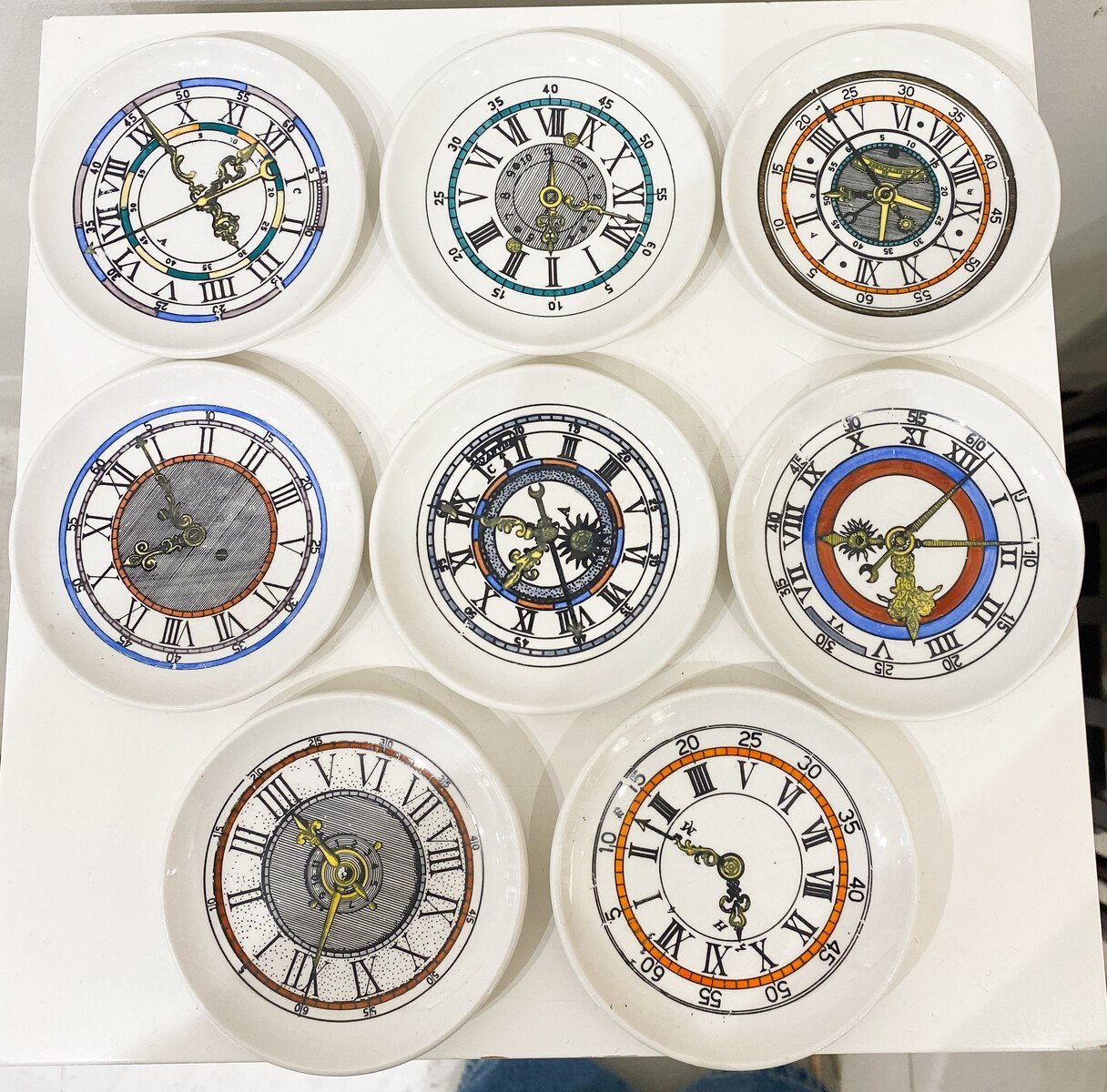 8 Bucciarelli Milano Porcelain Coasters, Fornasetti Design, Italy, 1960 ...