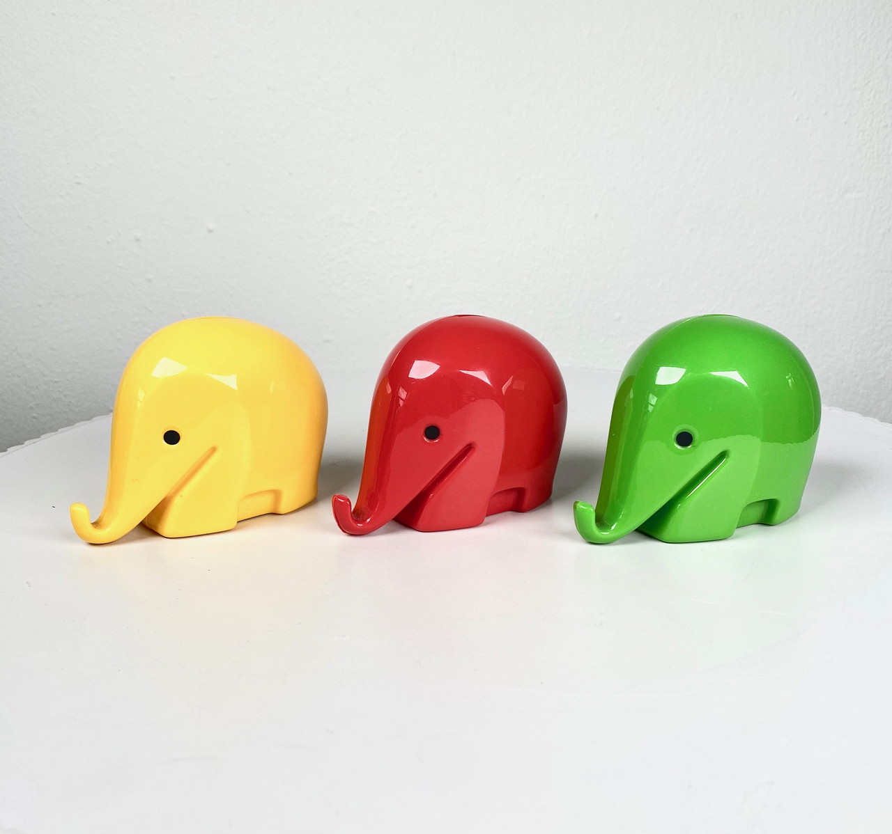 3x Vintage Luigi Colani Drumbo Elephant Figurines / Piggy Banks ...