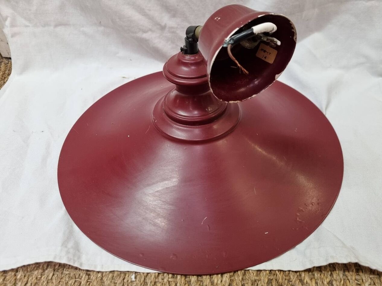 Industrial Red Enameled Sheet Metal Pendant | €70 | Whoppah