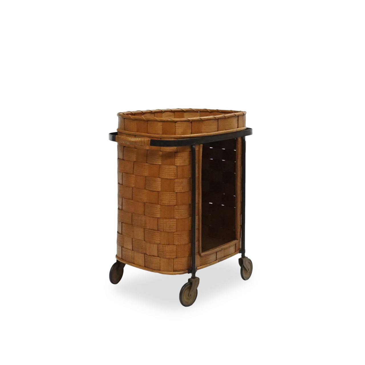 50s Mid - Century bar trolley | teak wickerwork | vintage roll bar | € ...