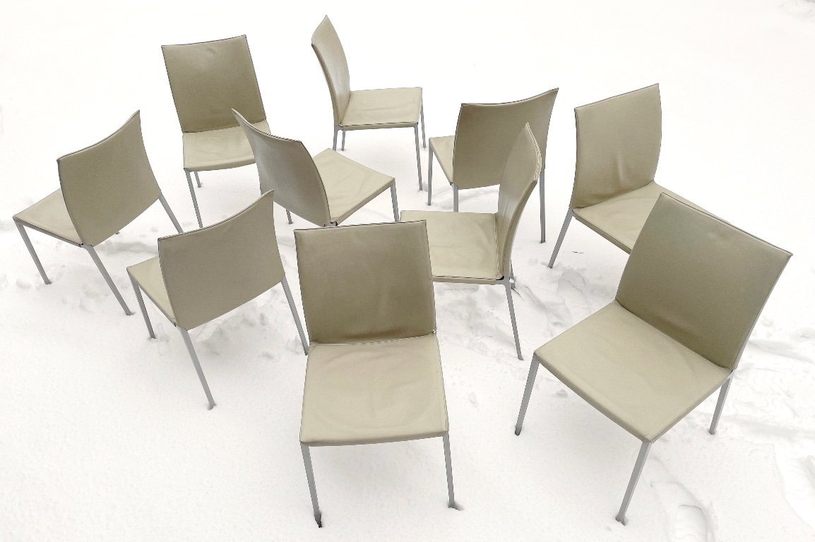 10x Zanotta LIA eetkamerstoelen ivory | €2,300 | Whoppah